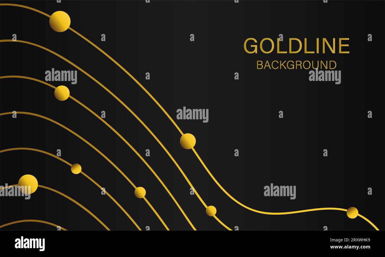 luxury abstract gold line on black background design Stock Photo - Alamy