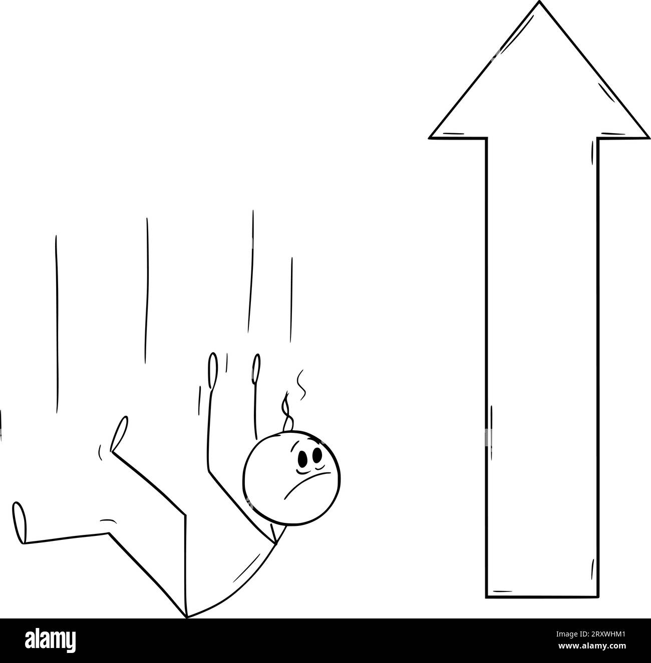 Looking for Success, Vector Cartoon Stick Figure Illustration Stock ...