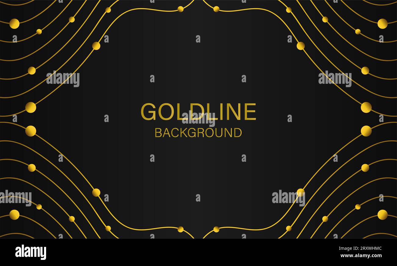 luxury abstract gold line on black background design Stock Photo - Alamy