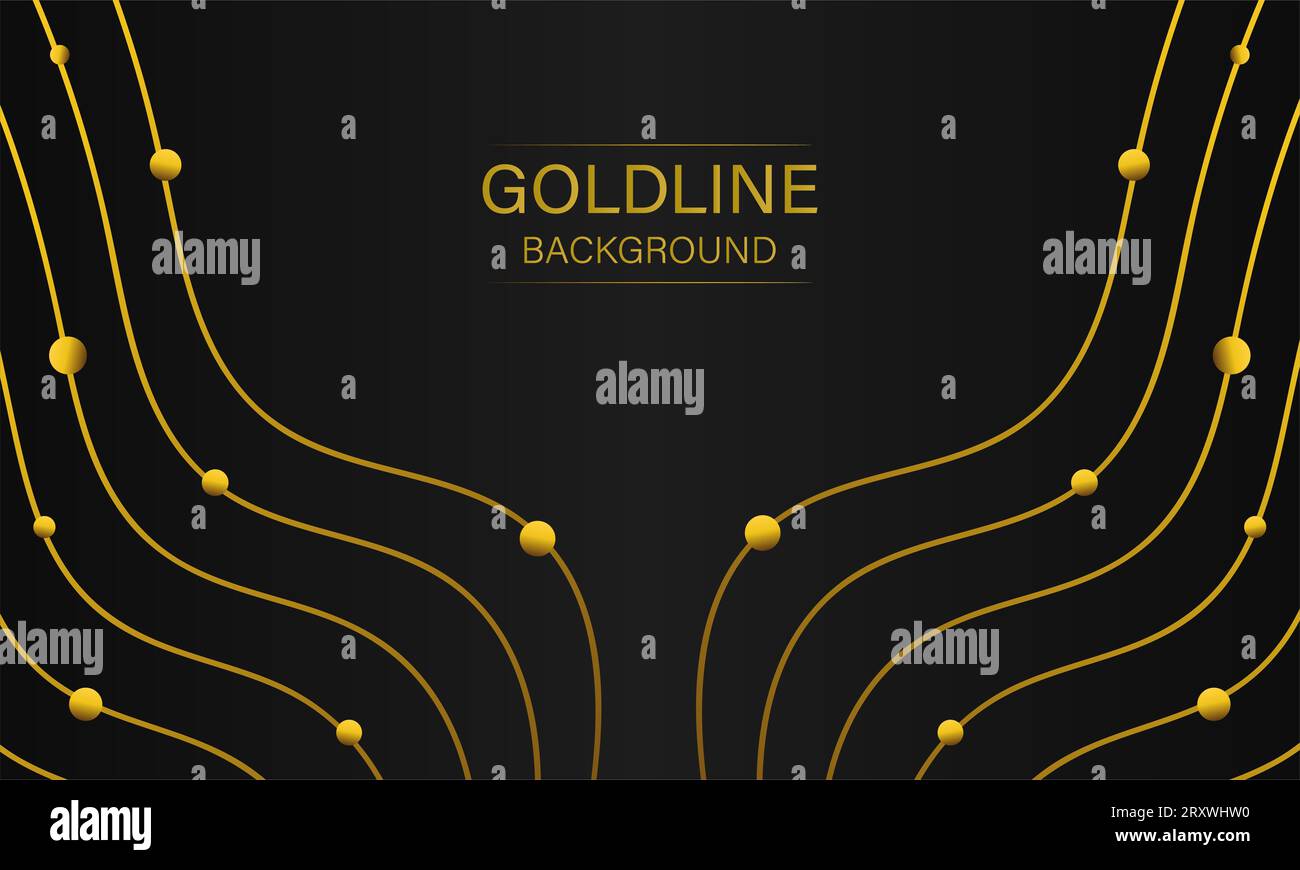 luxury abstract gold line on black background design Stock Photo - Alamy