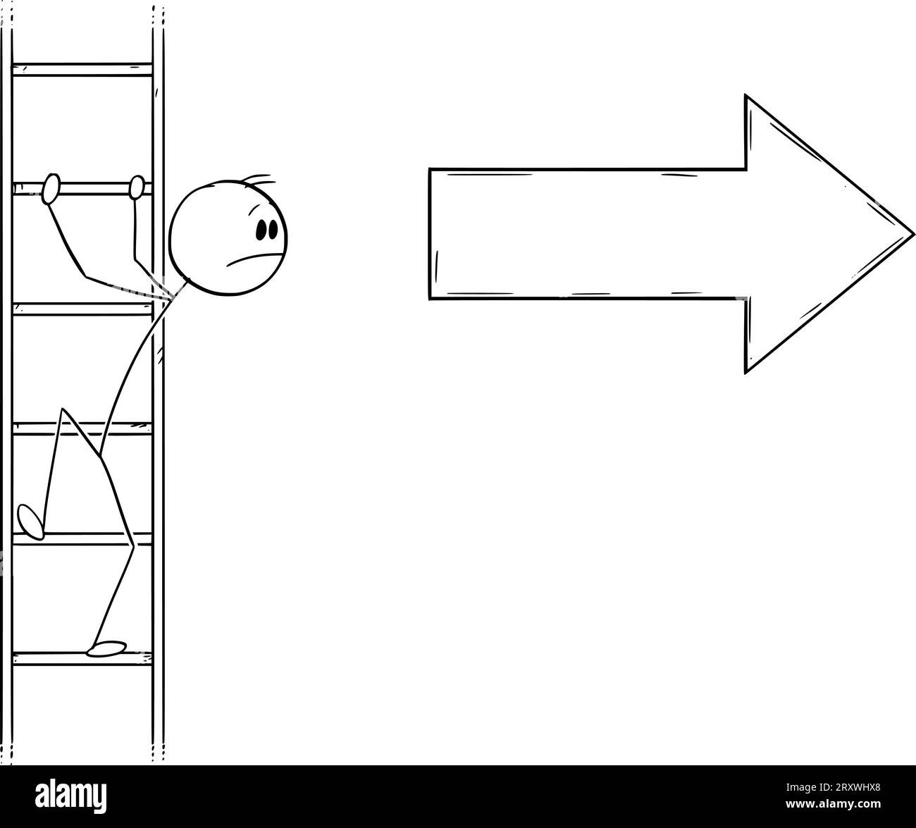 Looking for Success, Vector Cartoon Stick Figure Illustration Stock ...