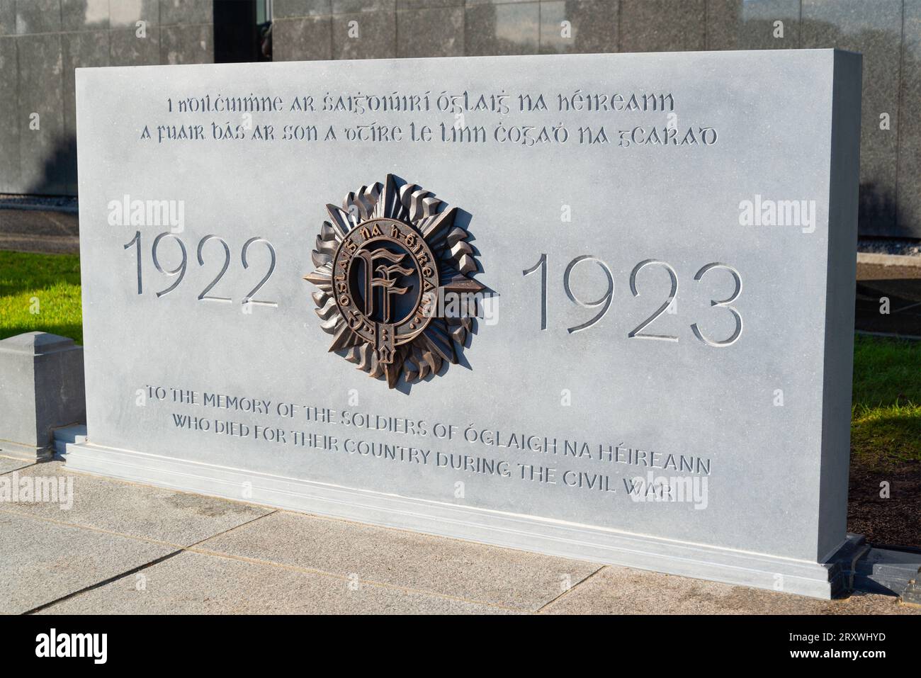 The Irish National Army Civil War Monument in Glasnevin Cemetery, Dublin, adjacent to the grave ...