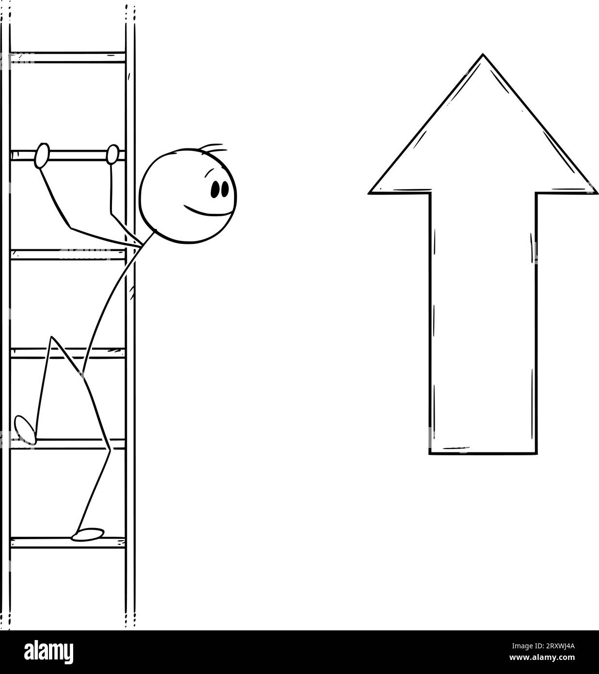 Looking for Success, Vector Cartoon Stick Figure Illustration Stock ...