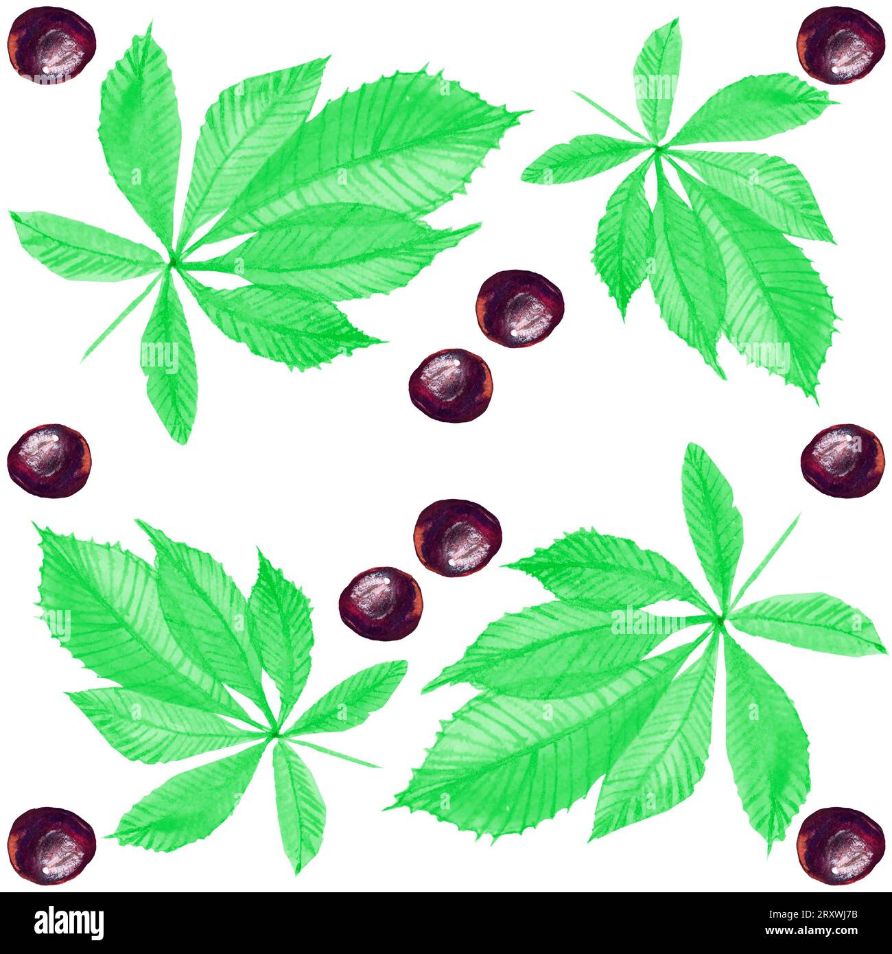 pattern, chestnut leaves Stock Photo - Alamy