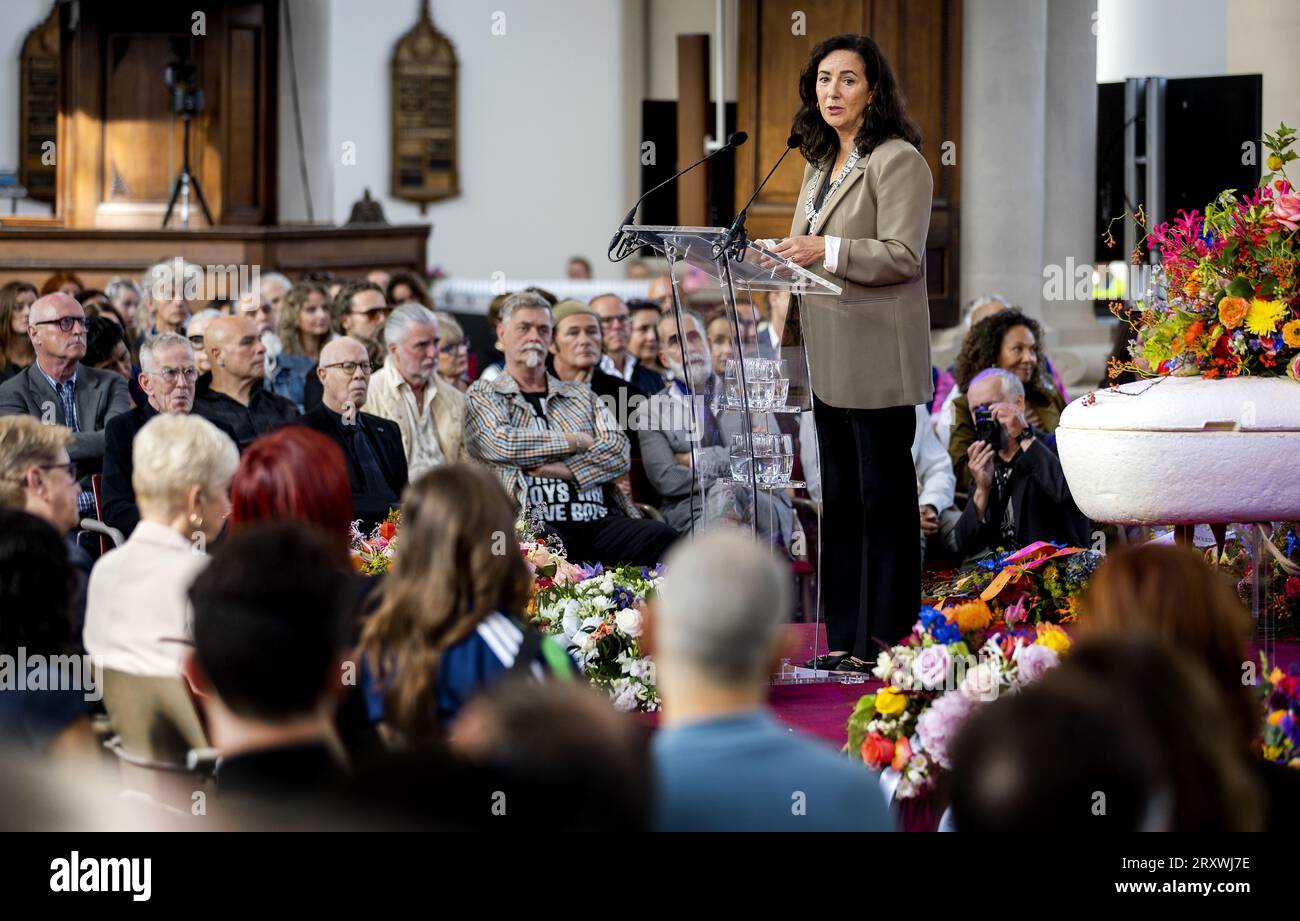 AMSTERDAM - Mayor Femke Halsema gives a speech during the funeral ...