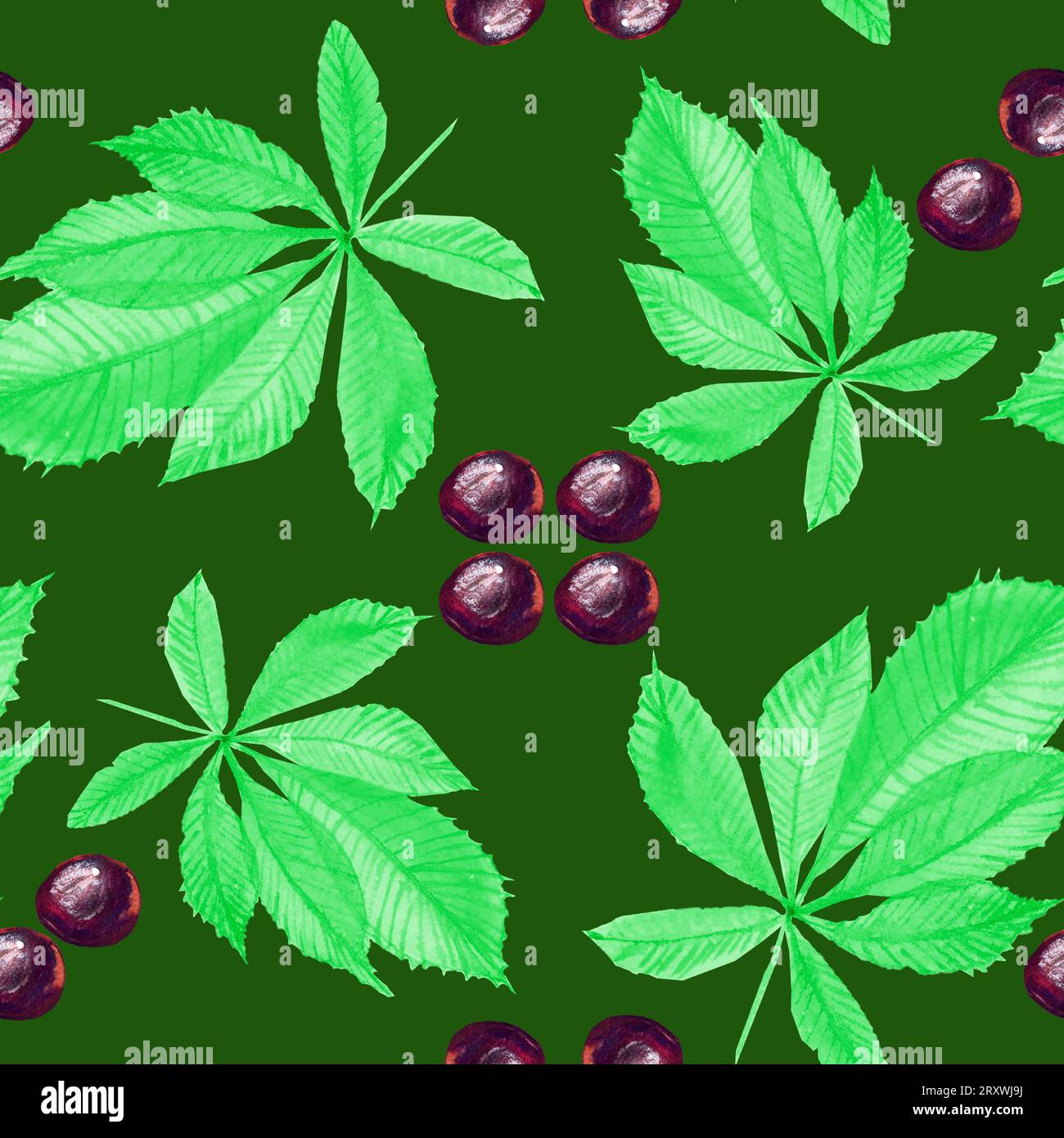 pattern, chestnut leaves Stock Photo - Alamy