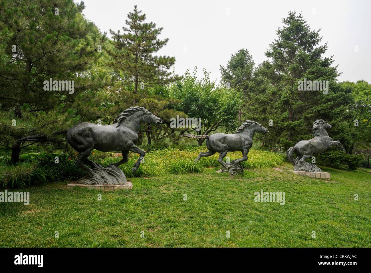Sculptures in Yuan Dadu City Wall Ruins Park in Beijing Stock Photo - Alamy