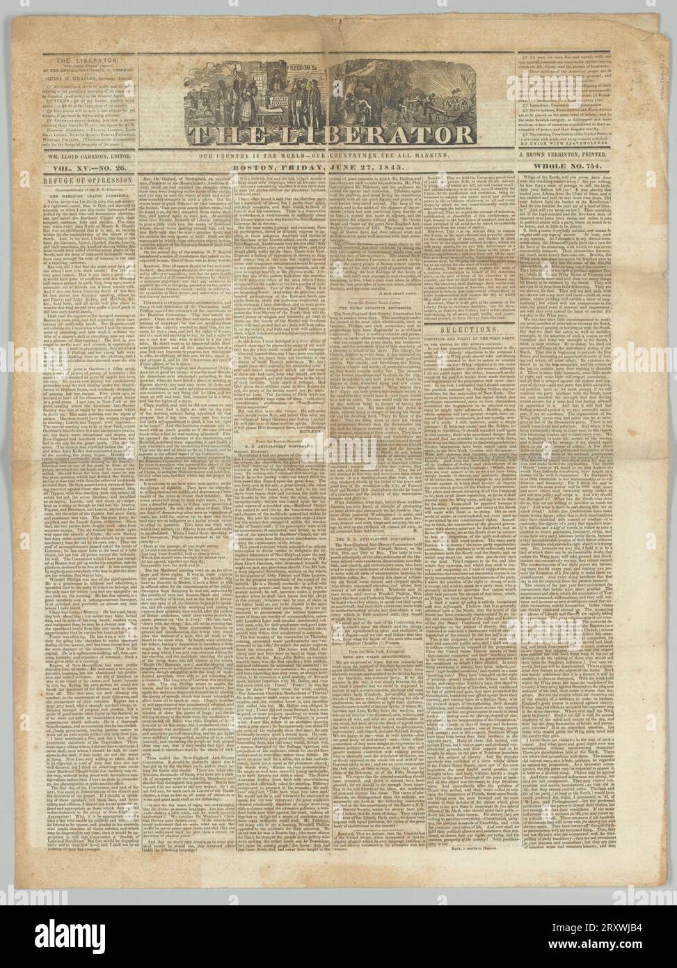 The Liberator, Vol. XV, No. 26 June 27, 1845 Stock Photo - Alamy