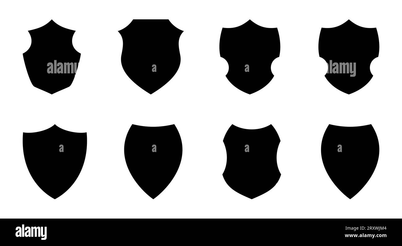 Shield vector glyph icon set. Coat of arm emblem. Privacy, secure Stock ...