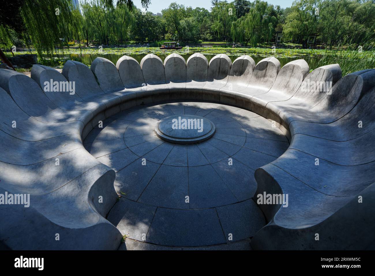 Beijing City, China - June 22, 2023: Stone Lotus Seat, Purple Bamboo ...