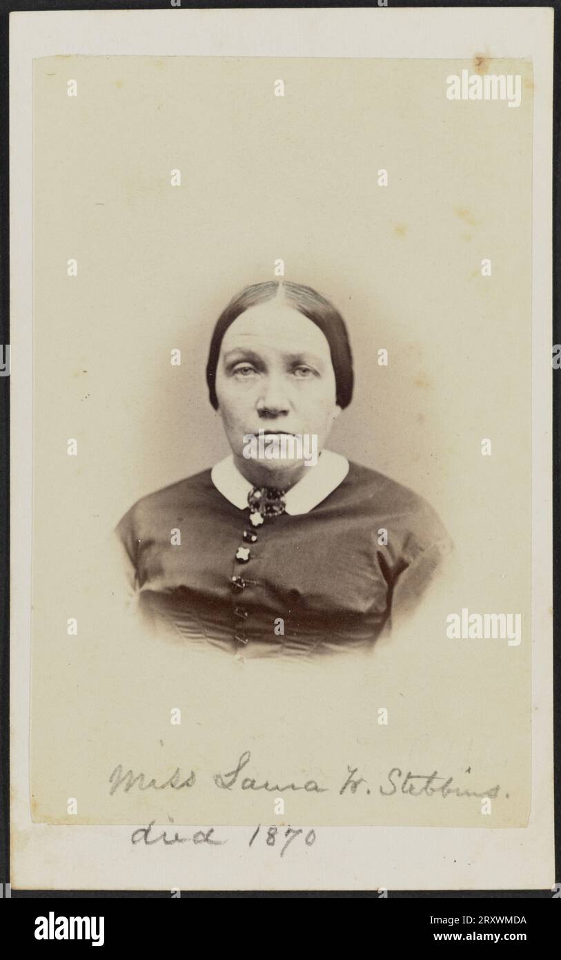 Carte-de-visite portrait of Miss Laura W. Stebbins ca. 1865 Stock Photo ...