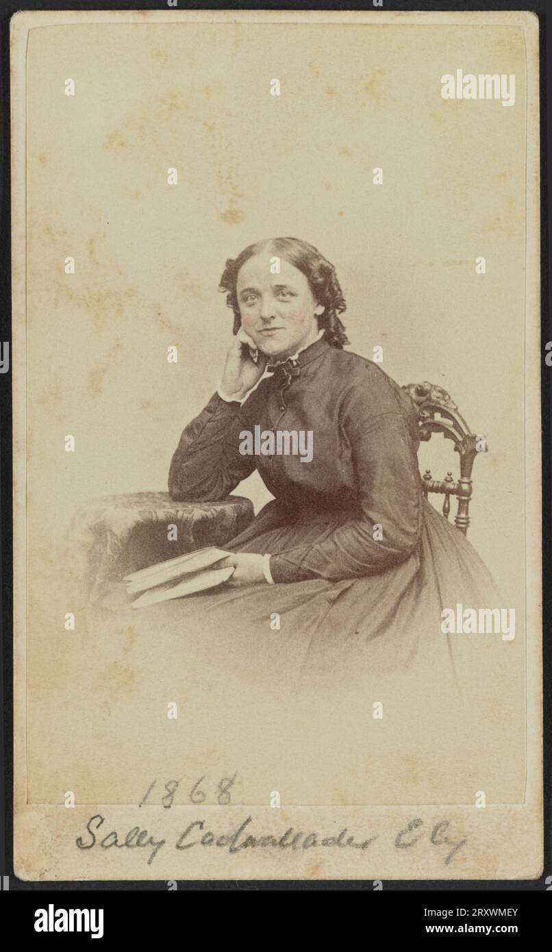 Carte-de-visite portrait of Sally Cadwallader Ely 1862-1869 Stock Photo ...