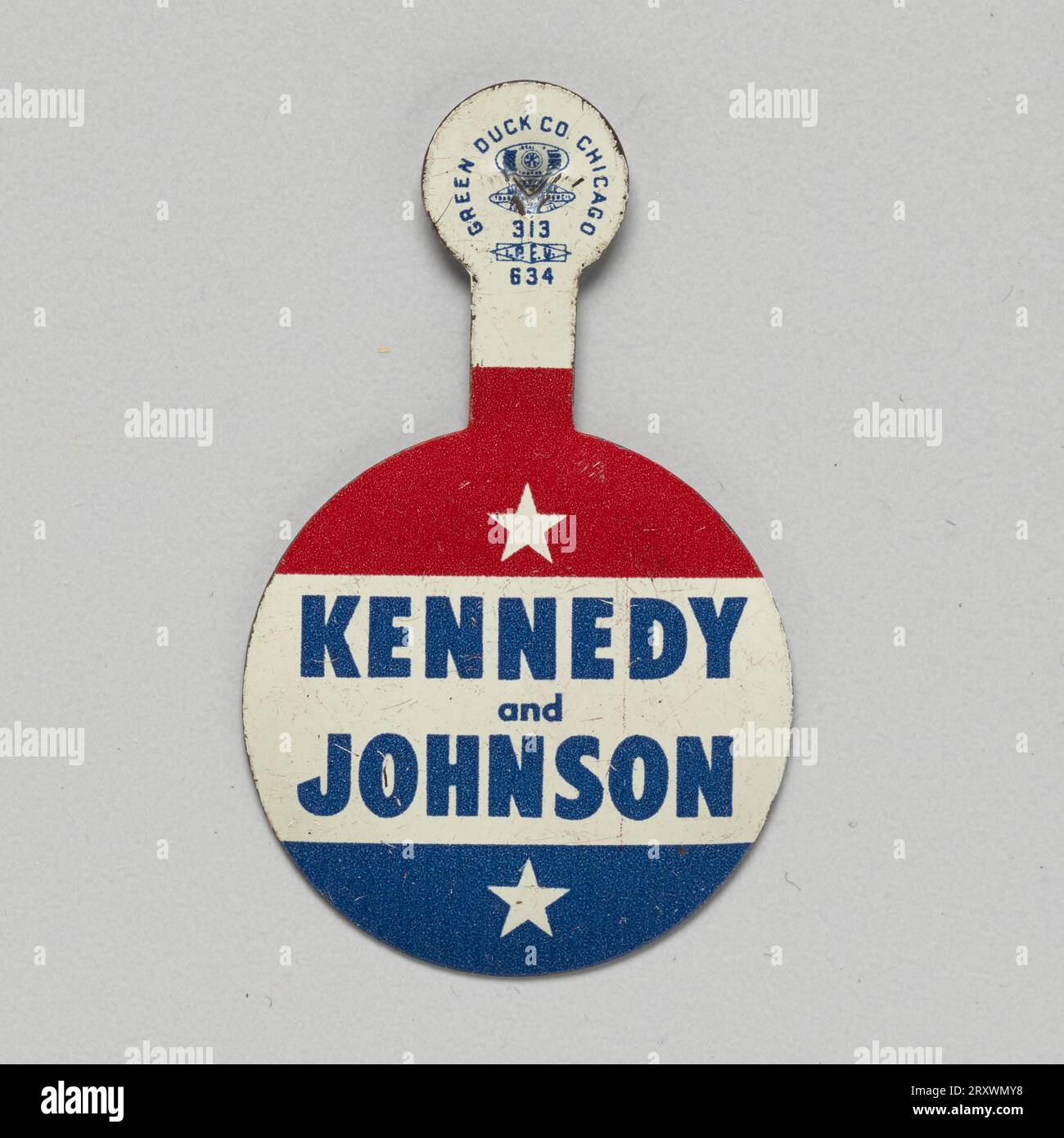 Folding tab button for Kennedy - Johnson 1960 presidential campaign ...
