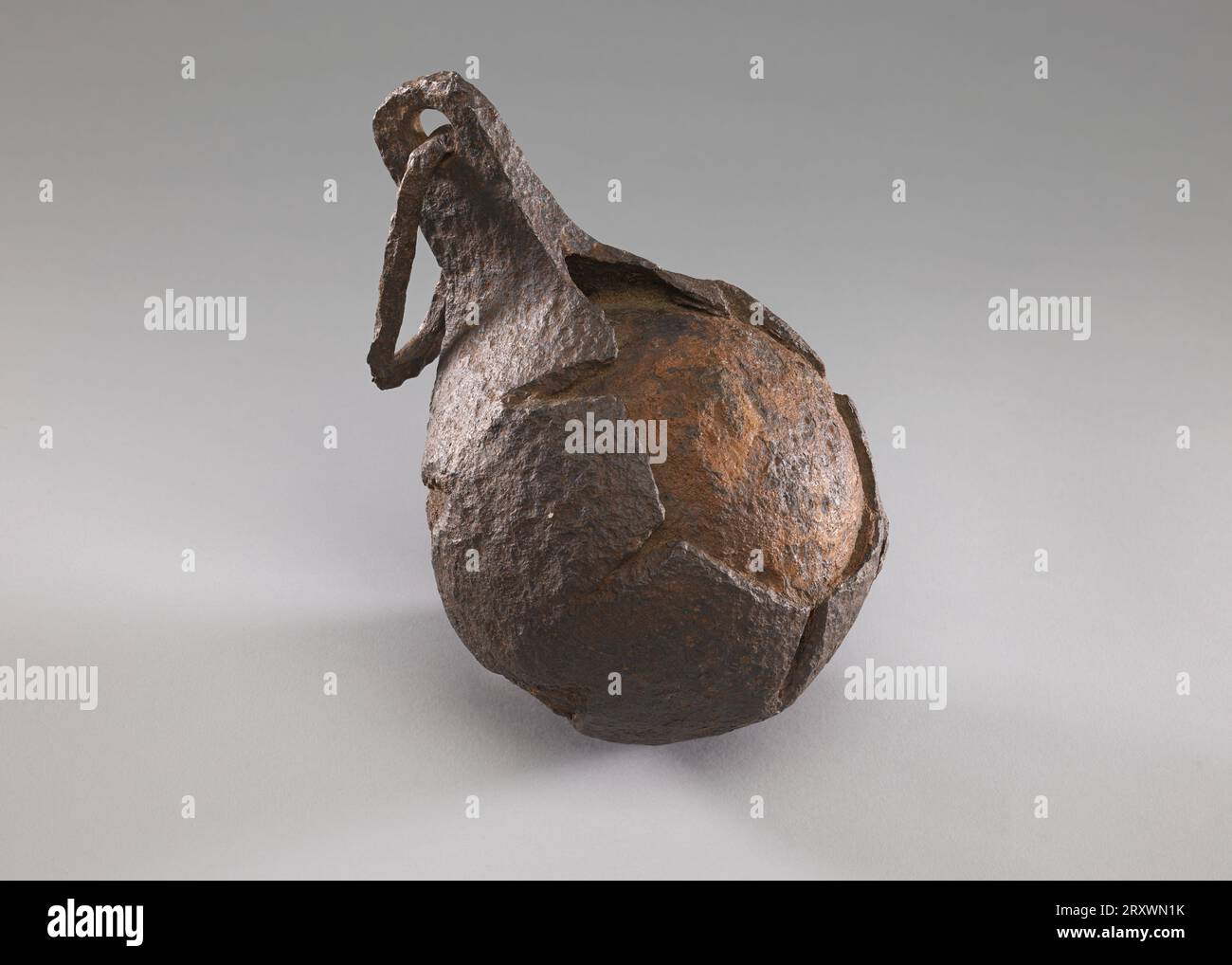 Iron shot ball made into shackle 19th century Stock Photo - Alamy