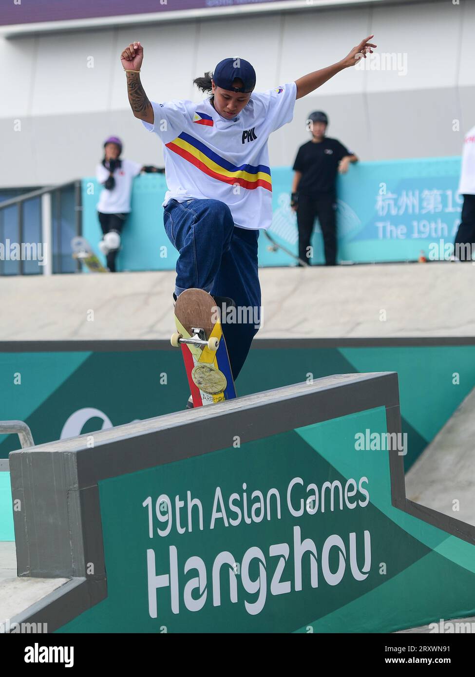 Margielyn Didal of the Philippines is seen in action during the 19th ...