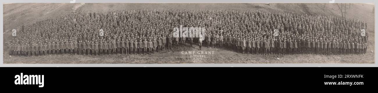 Framed panoramic photograph of Camp Grant officers November 7, 1917 ...