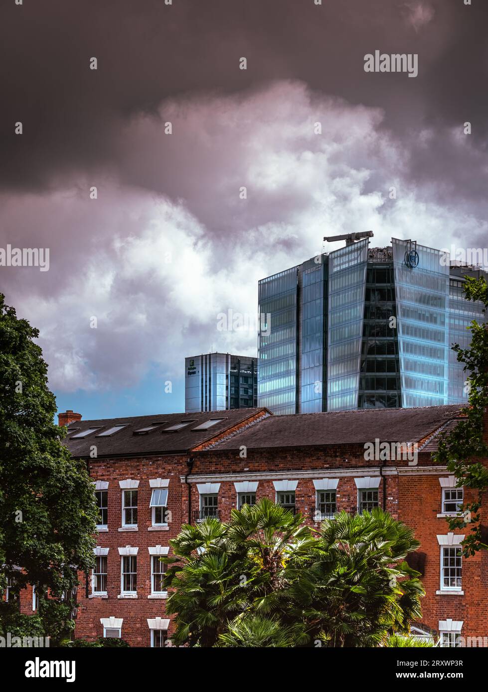 Modern buildings in Birmingham city centre. Tall modern architecture ...