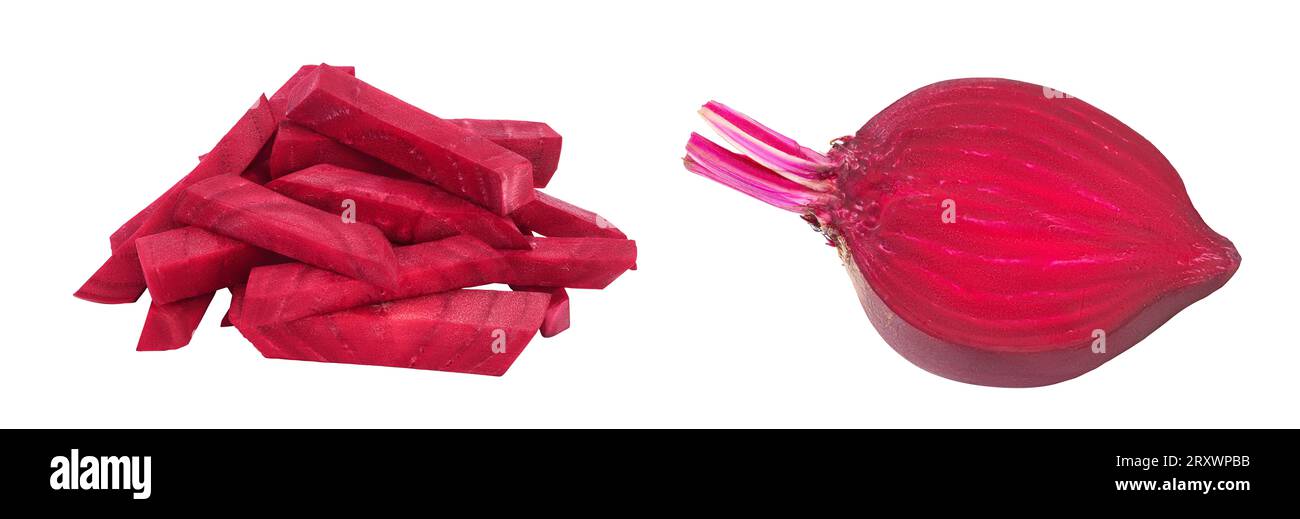 beetroot slices isolated on white background with full depth of field ...