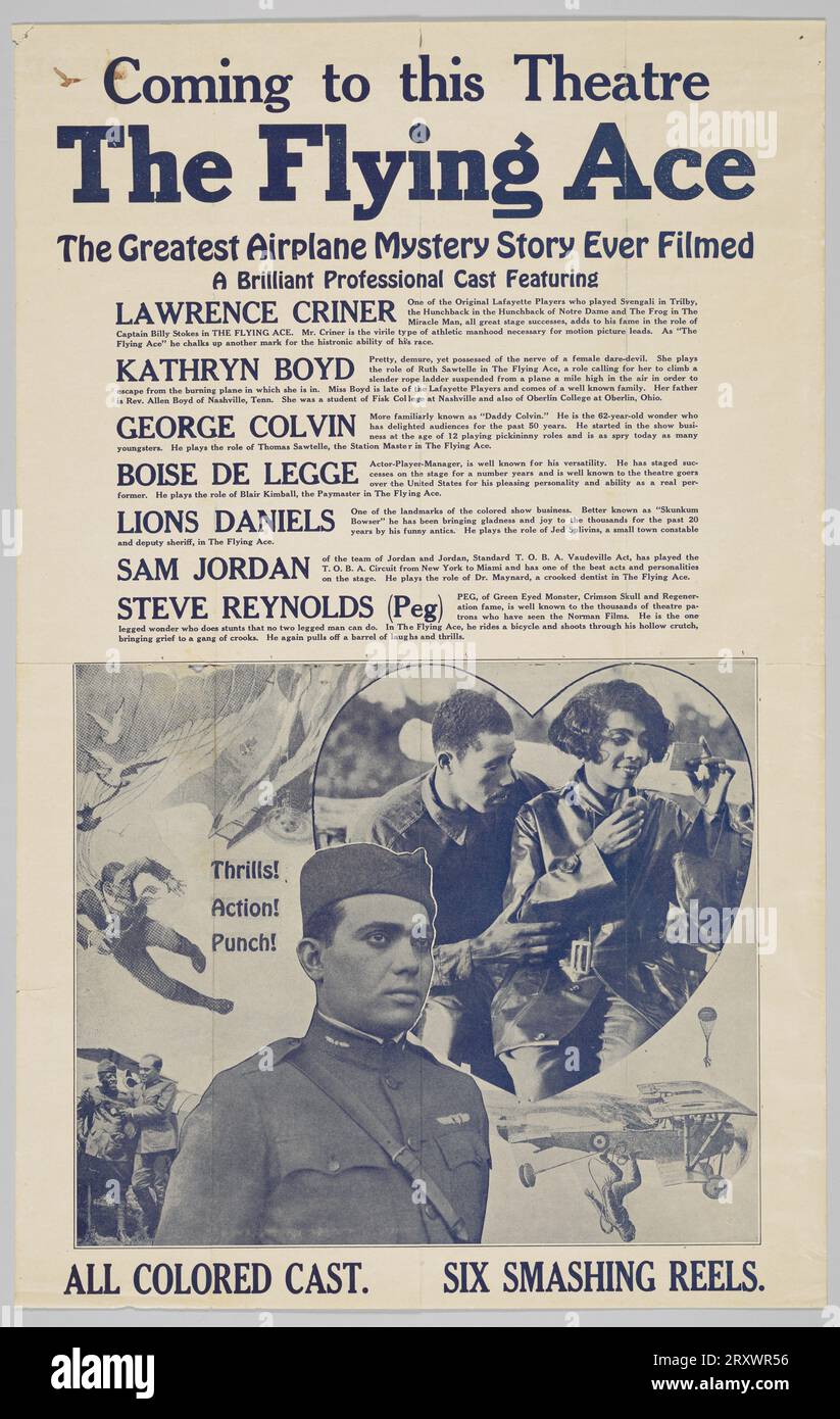 Press kit for the film The Flying Ace 1926 Stock Photo - Alamy