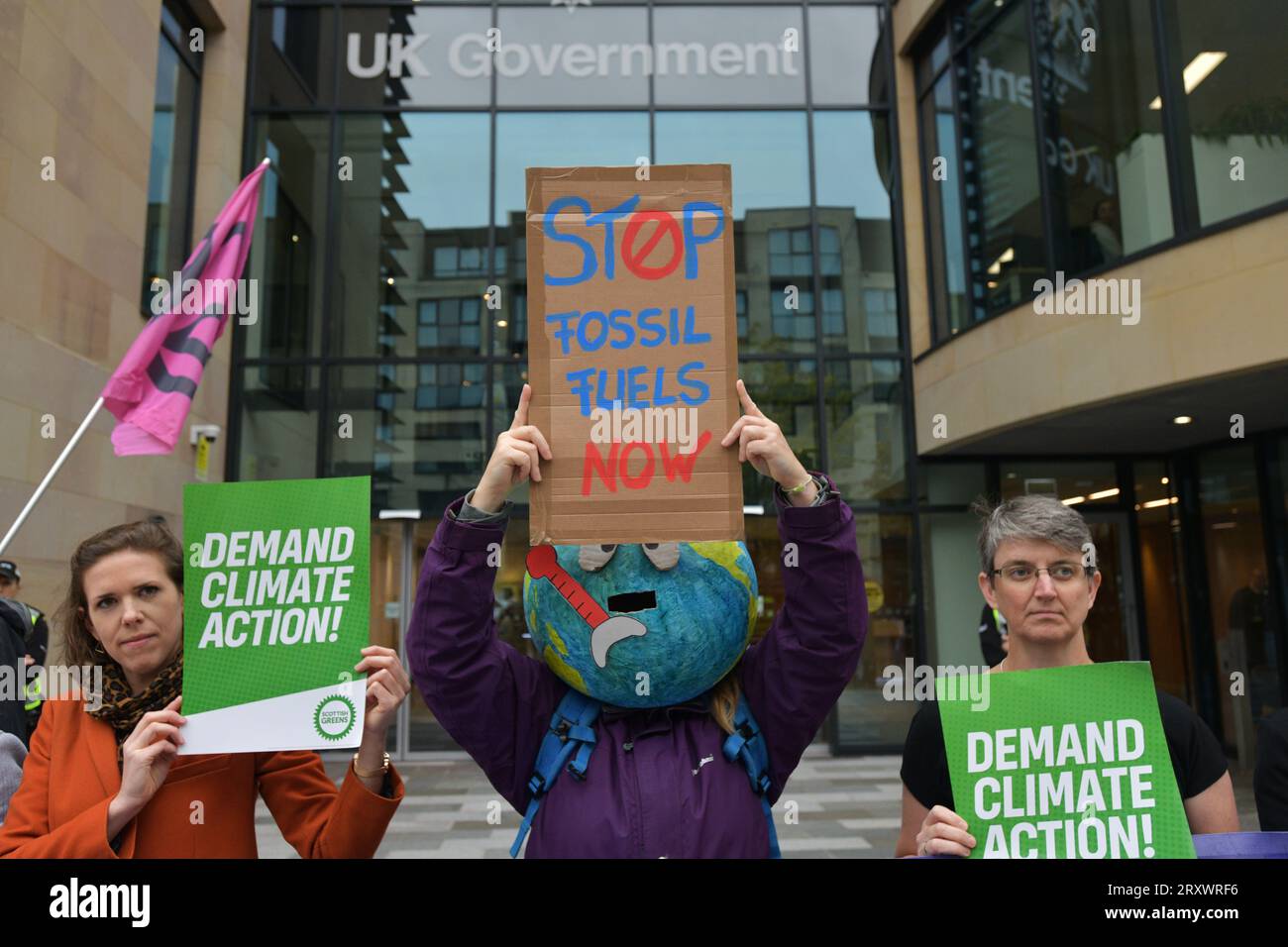 Edinburgh Scotland, UK 27 September 2023. Environmental protesters ...