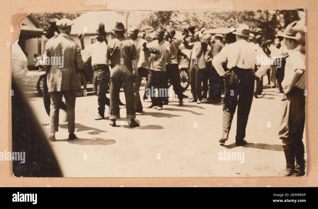 Photograph of detained African American men during the Tulsa Race ...