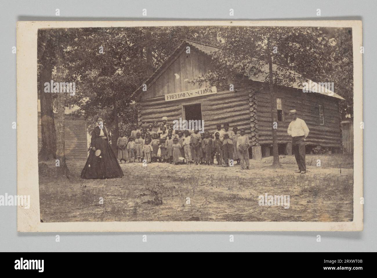 Carte-de-visite of a Freedmen's School with students and teachers ca ...