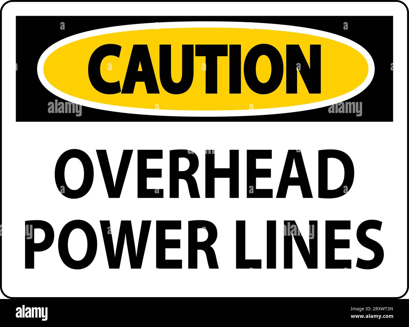Caution Sign Overhead Power Lines Stock Vector Image & Art - Alamy