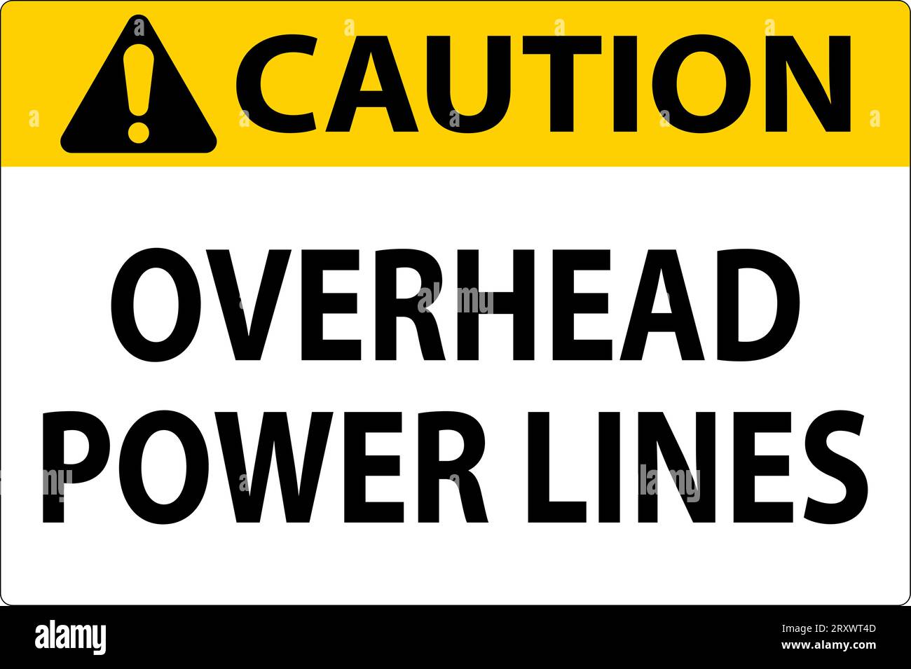 Caution Sign Overhead Power Lines Stock Vector Image & Art - Alamy