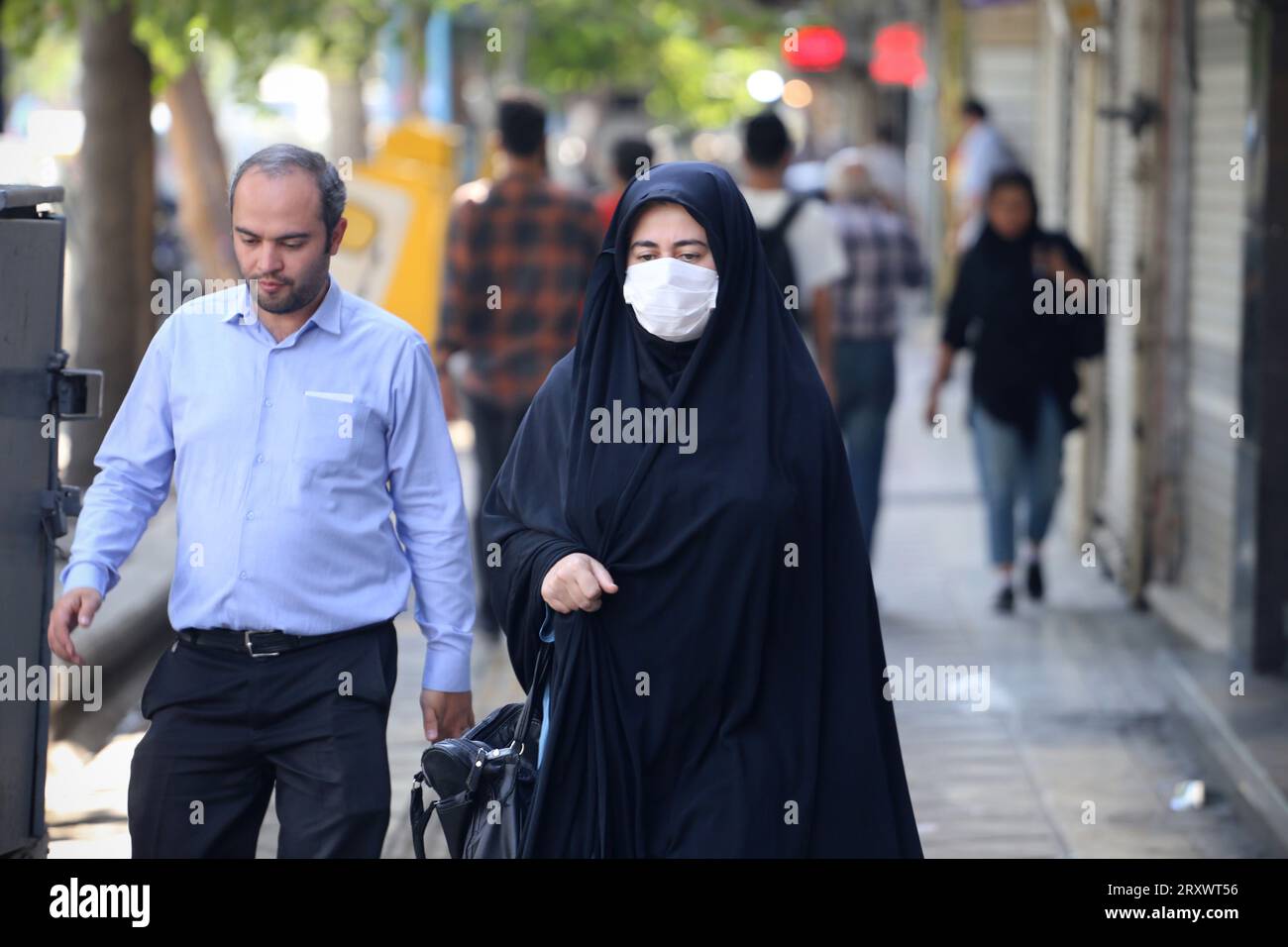 September 26, 2023, Tehran, Iran: An Iranian veiled woman in a black ...
