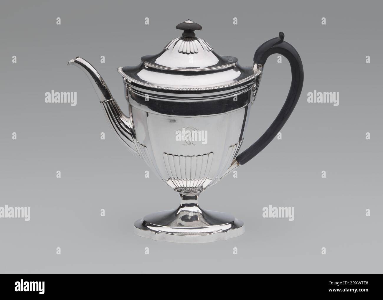 George III sterling silver coffee pot ca. 1800 Stock Photo - Alamy