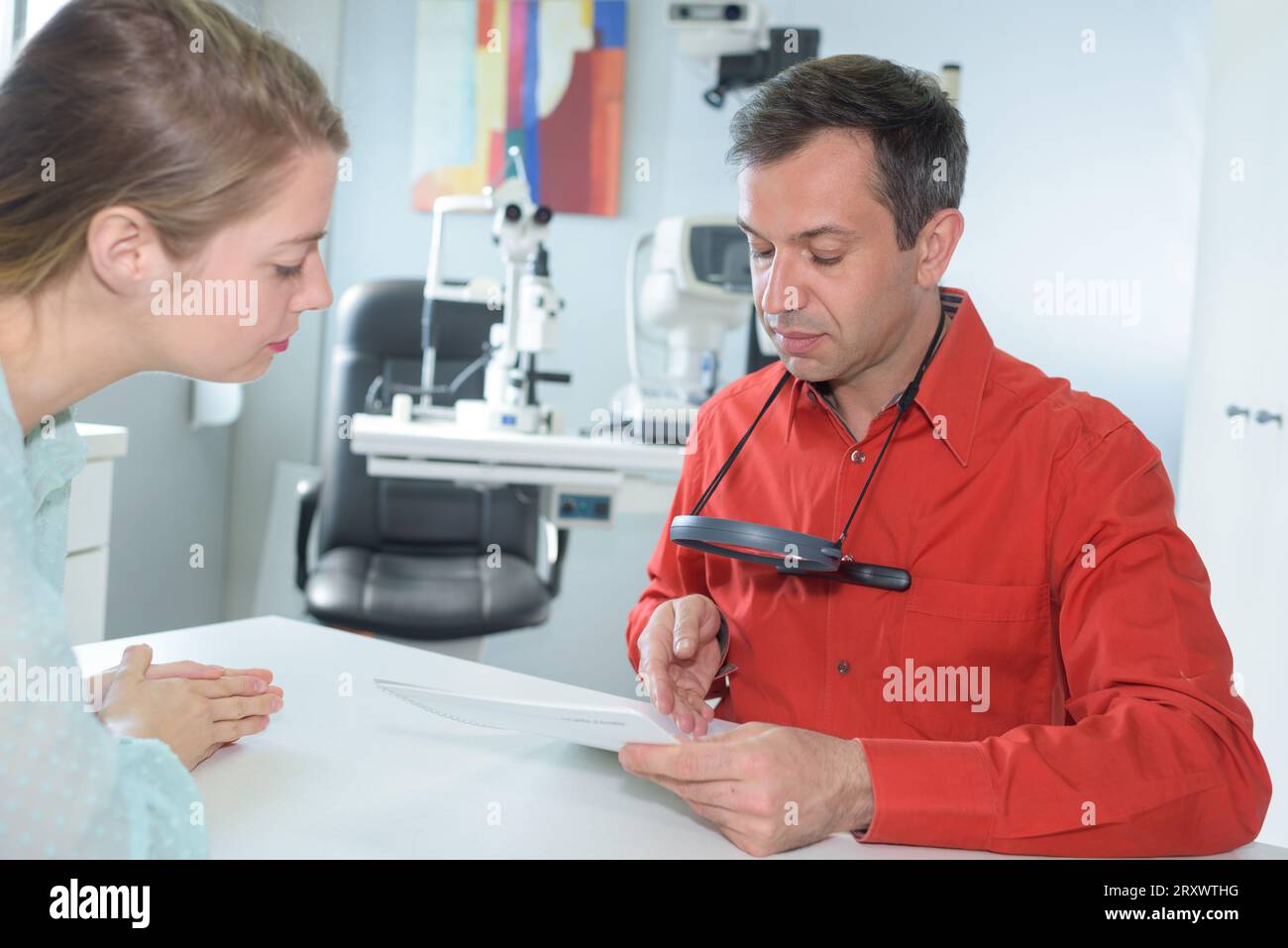 explaining test results Stock Photo - Alamy