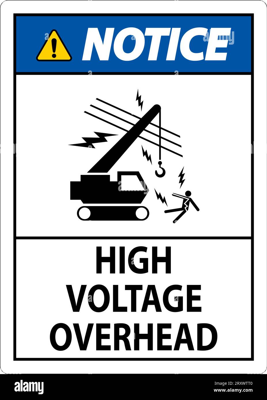 Notice Sign High Voltage Overhead Stock Vector Image & Art - Alamy