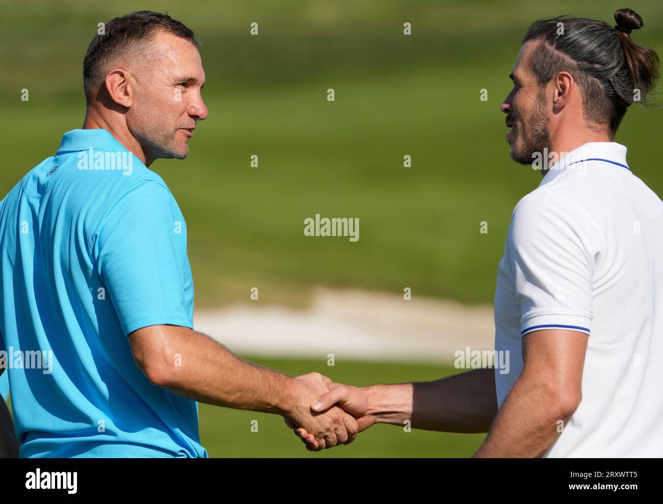 Former Ukrainian international soccer player Andriy Shevchenko, left ...