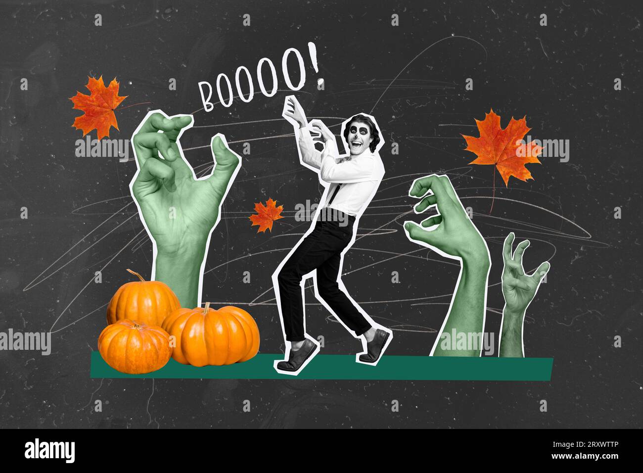 3d retro abstract artwork template collage of funky mexican guy dancing ...