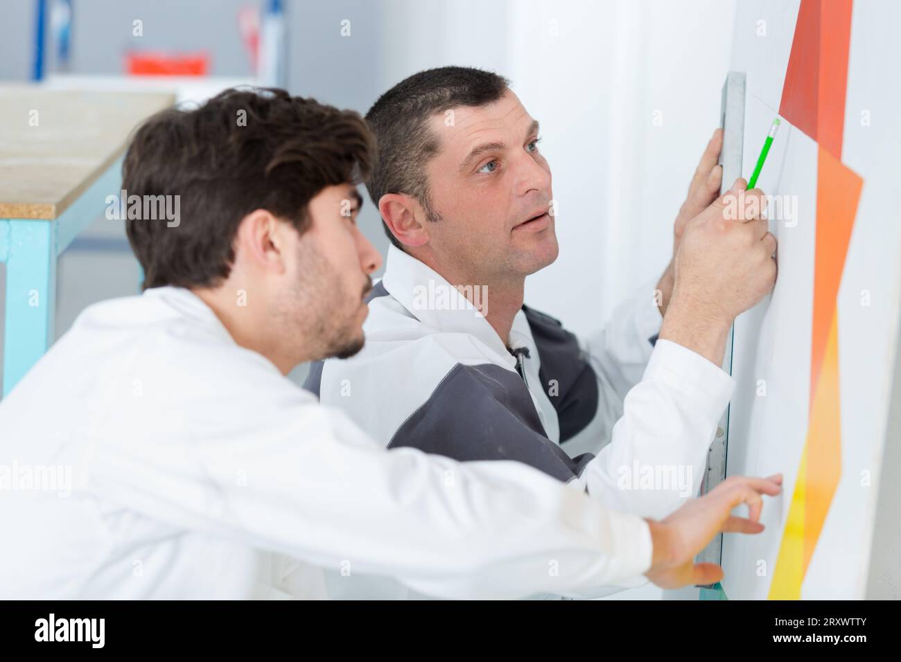 Back view man pointing empty hi-res stock photography and images - Alamy