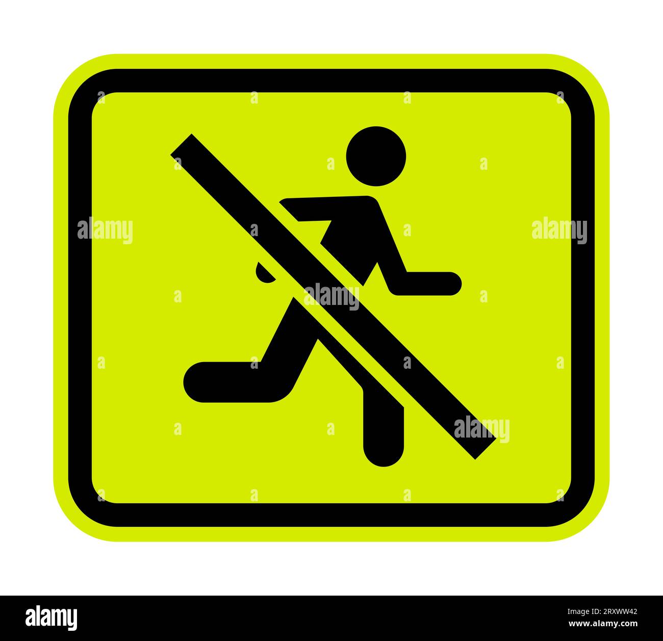 Prohibition Sign, No Running Symbol Stock Vector Image & Art - Alamy