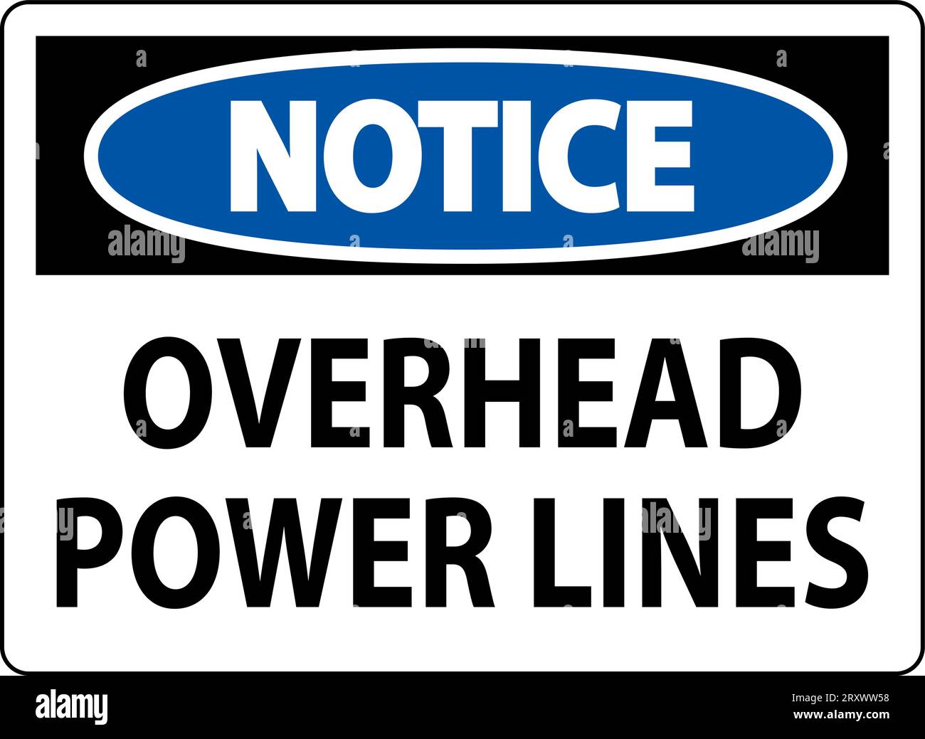 Notice Sign Overhead Power Lines Stock Vector Image & Art - Alamy