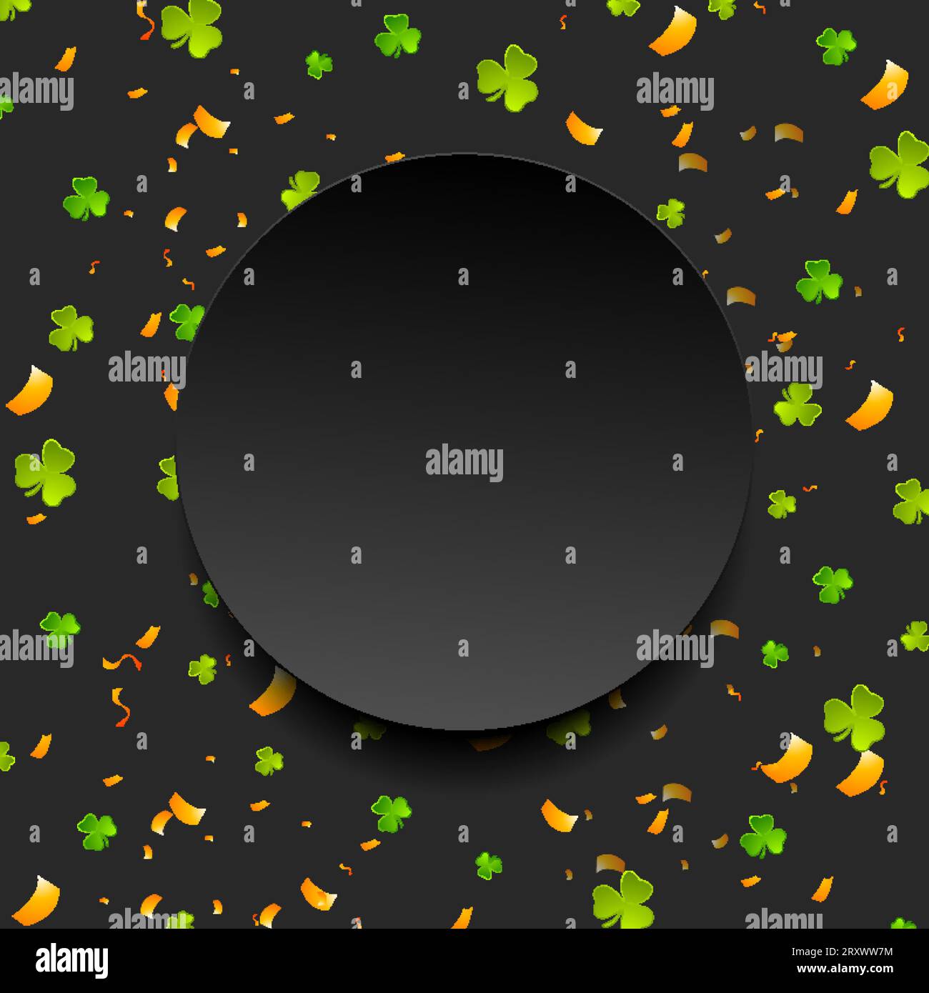 St Patrick Day abstract background with confetti and shamrock leaves ...