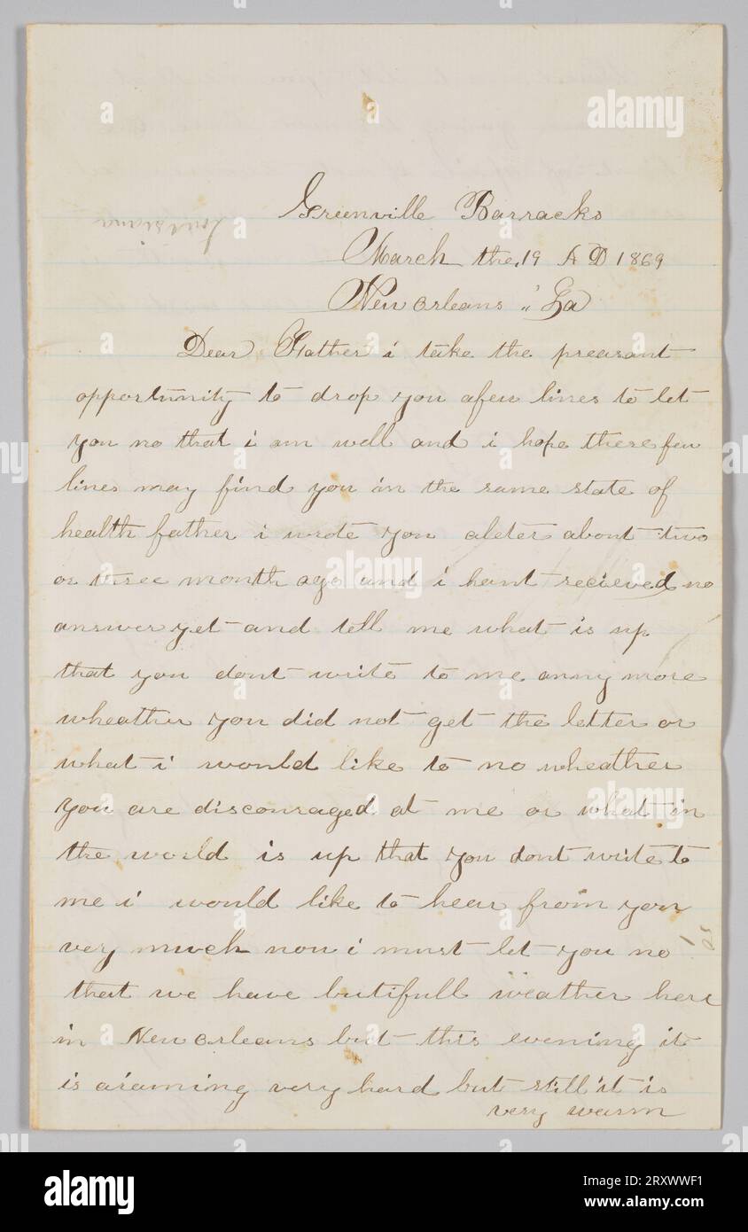 1860s letter hi-res stock photography and images - Alamy