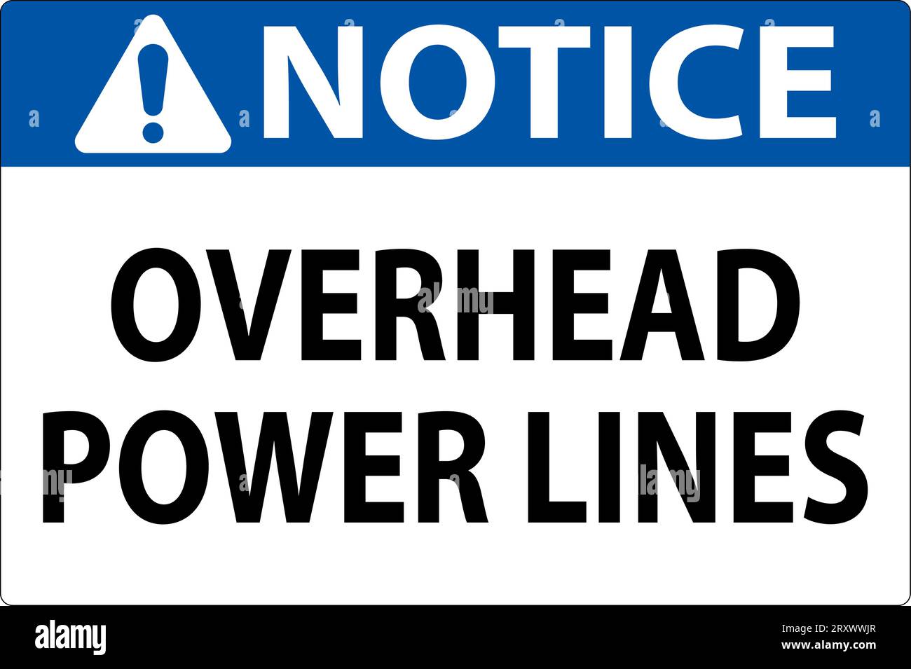 Notice Sign Overhead Power Lines Stock Vector Image & Art - Alamy