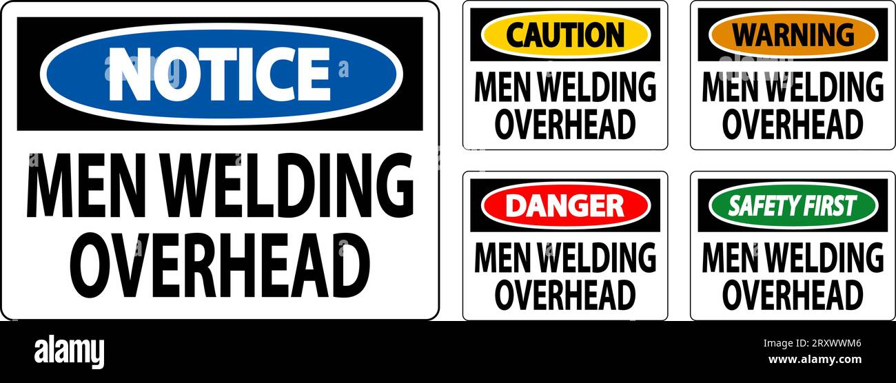 Danger Sign Men Welding Overhead Stock Vector Image & Art - Alamy