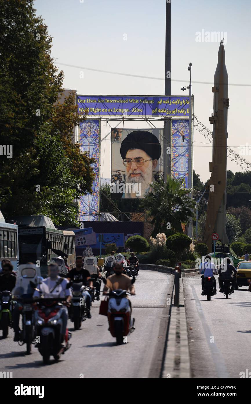 September 26, 2023, Tehran, Iran: An Iranian Sejjil solid-fueled medium ...