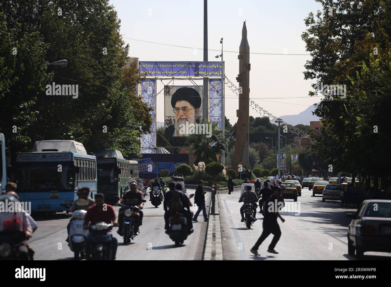 September 26, 2023, Tehran, Iran: An Iranian Sejjil solid-fueled medium ...