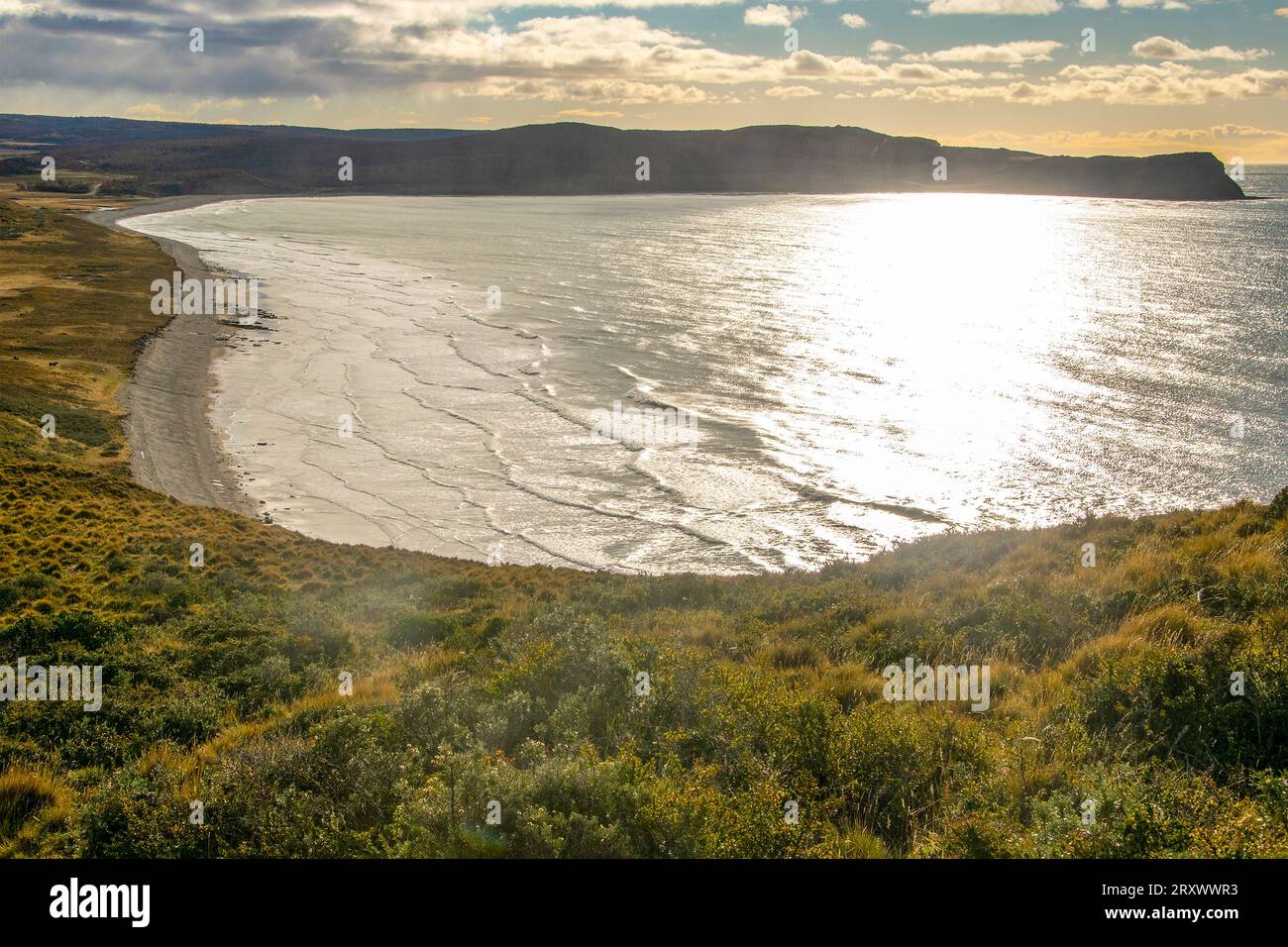Cabo san pablo beach aerial view from hill point of view, tierra del ...