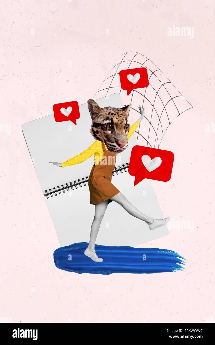 Picture image collage of crazy funky character caricature have fun ...