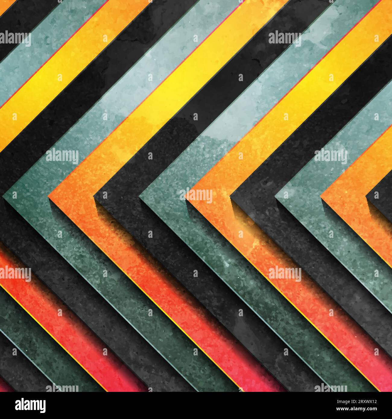 Abstract geometric arrows with grunge texture tech background. Vector ...