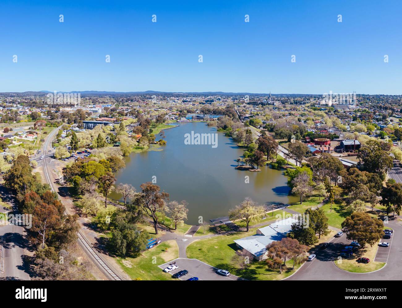 Lake Weeroona in Bendigo Australia Stock Photo - Alamy