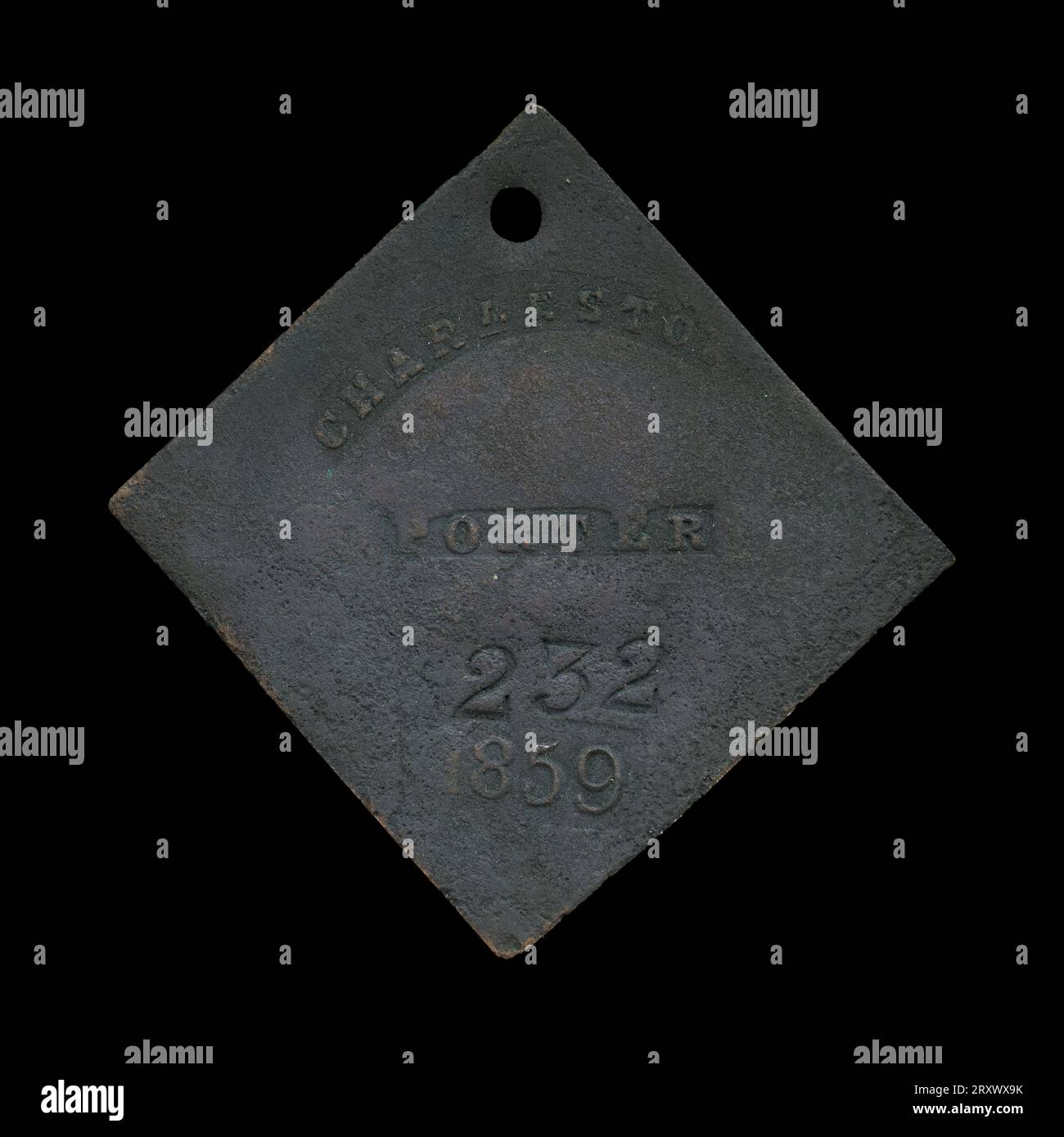 Charleston slave badge from 1859 for Porter No. 232 1859 Stock Photo ...