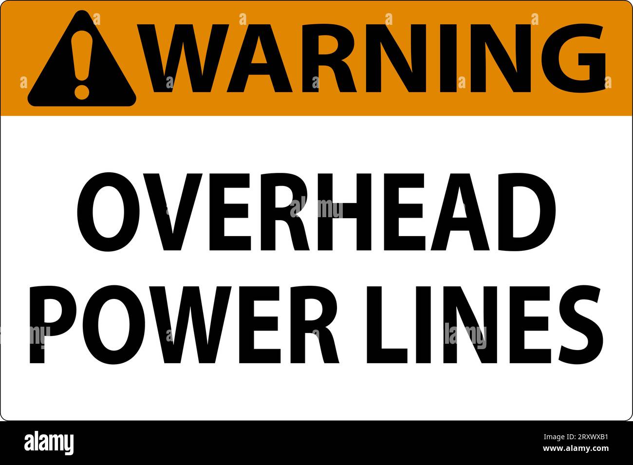 Warning Sign Overhead Power Lines Stock Vector Image & Art - Alamy