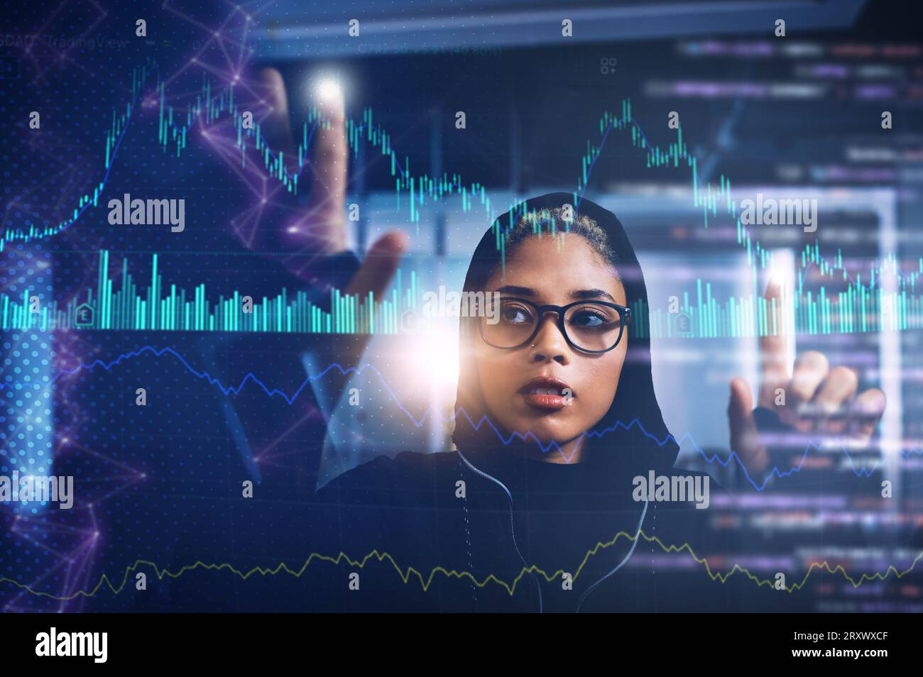 Code Information Technology And Woman With Digital Transformation And